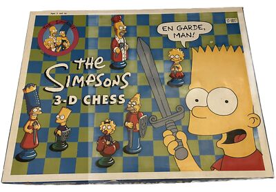 Vtg The Simpsons 3D Chess Set Game Homer Marge Bart Lisa Maggie Grandpa ...