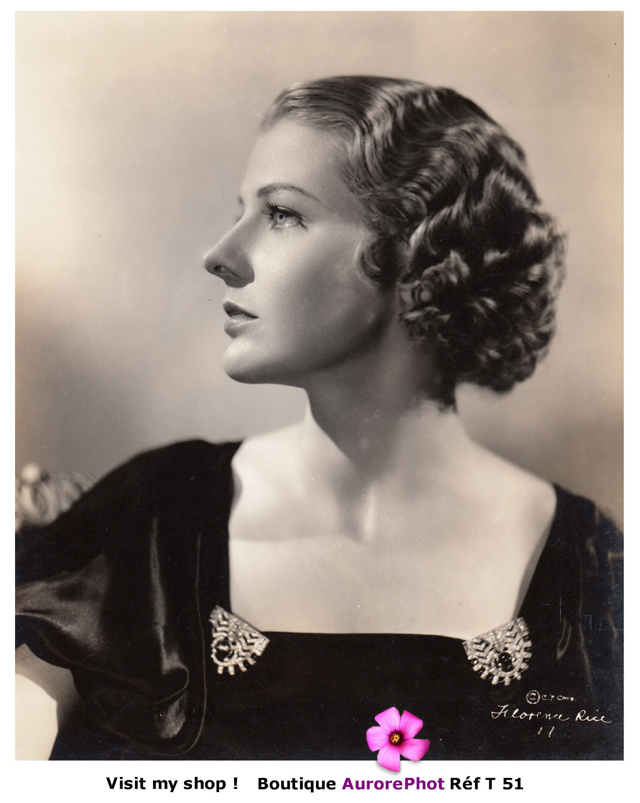 FLORENCE RICE, ACTRICE AMÉRICAINE CINÉMA, PORTRAIT, TIRAGE circa 1930 ...