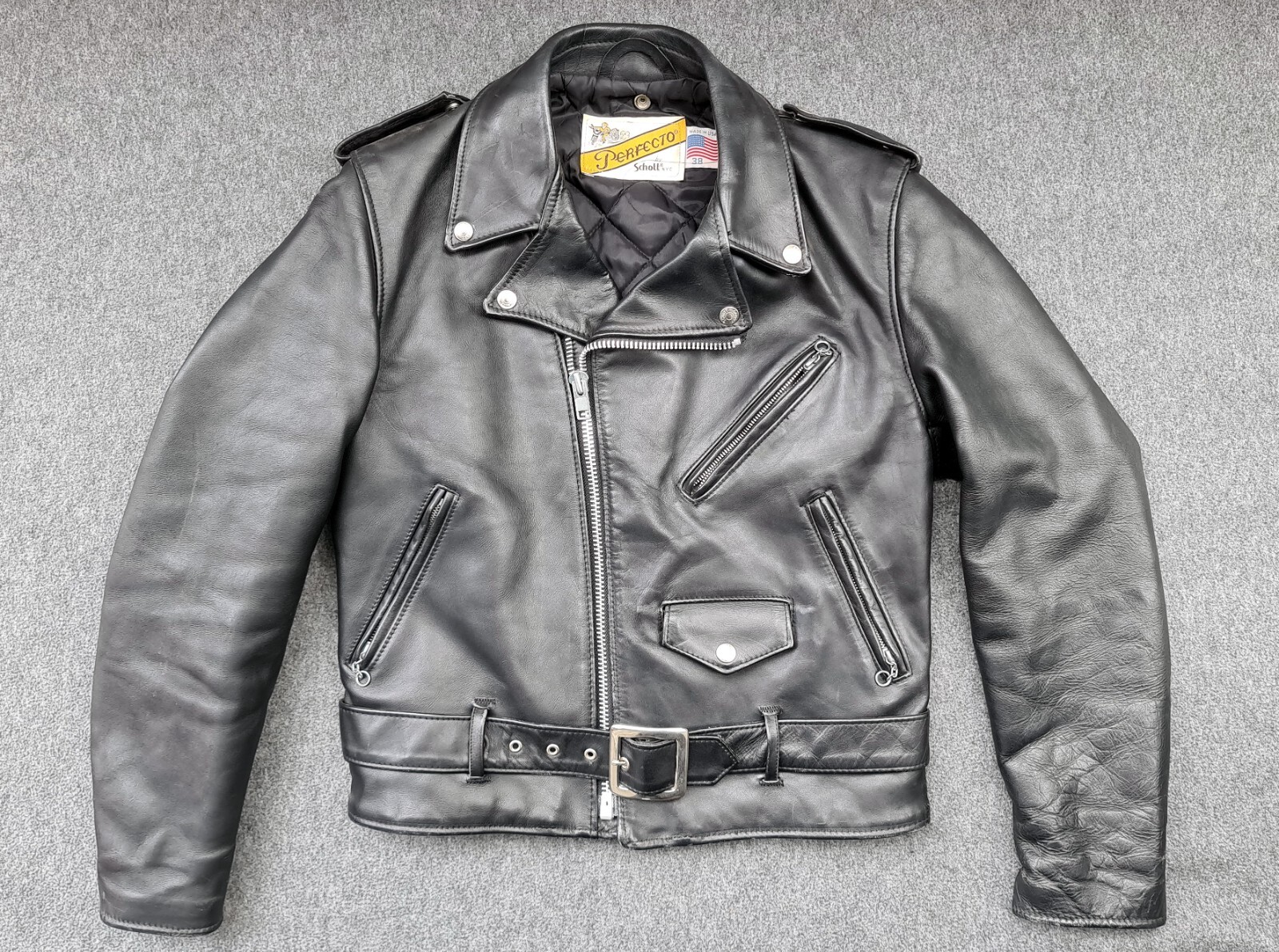 Schott Perfecto 618 Motorcycle Leather Jacket Black S… - Gem