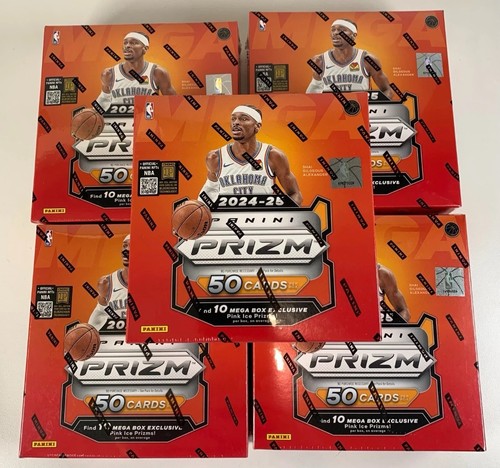 2024-25 Panini NBA Prizm Mega Box Lot (5 Boxes) Factory Sealed Pink Ice ...