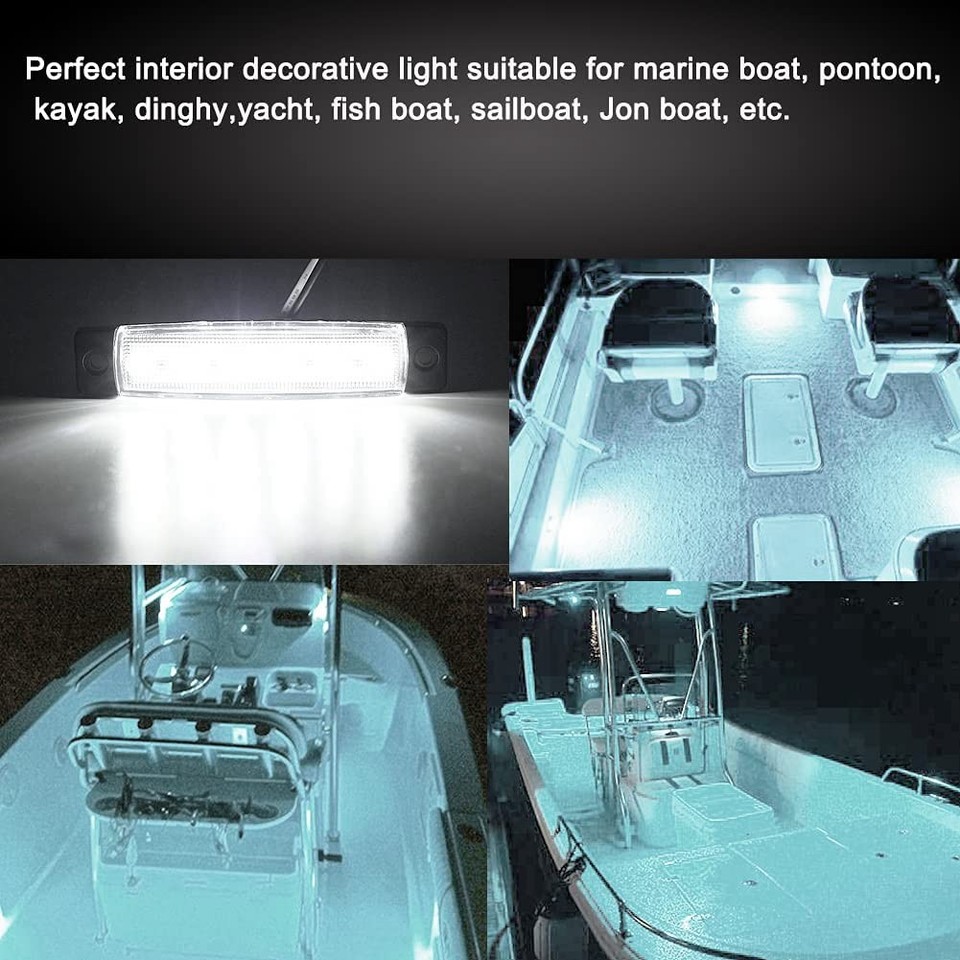 6Pcs LED Marine Boat Lights Marine Courtesy Light Strip Deck ...
