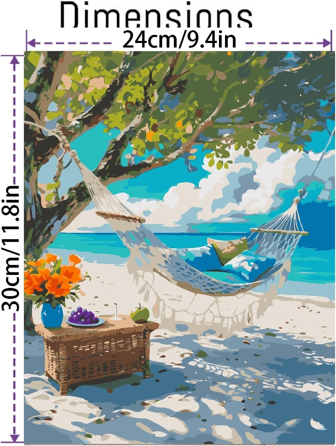 Beach Landscape Paint by Numbers Kit for Adults DIY Canvas Home Wall ...