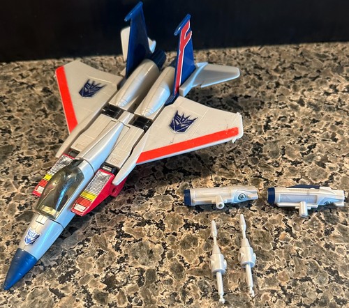 VINTAGE G1 TRANSFORMERS AERIALBOT STARSCREAM 1986 FIGHTER JET TOY RARE ...