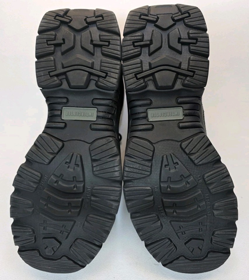 Mens Size 9.5 Interceptor Force Black Leather Tactical Steel Toe Boots ...