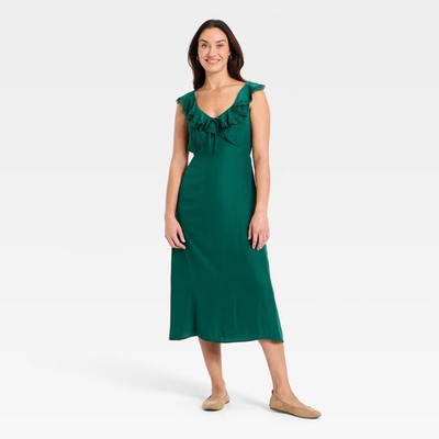 Women's Ruffle Lace Midi A-Line Dress - Universal Thread | eBay
