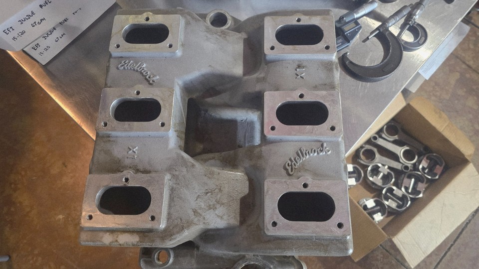 Edelbrock X1 6x2 Cross Ram Intake Manifold 6-2 BBL Carbs Small Block ...