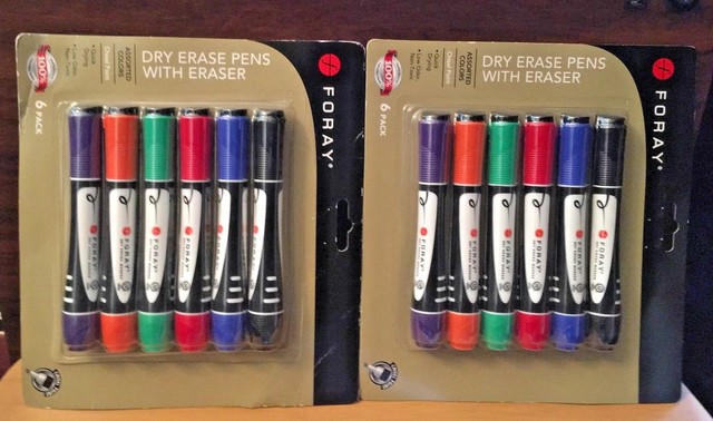 2 Six Packs of Foray Dry Erase Pens with Eraser (12 Total) | eBay