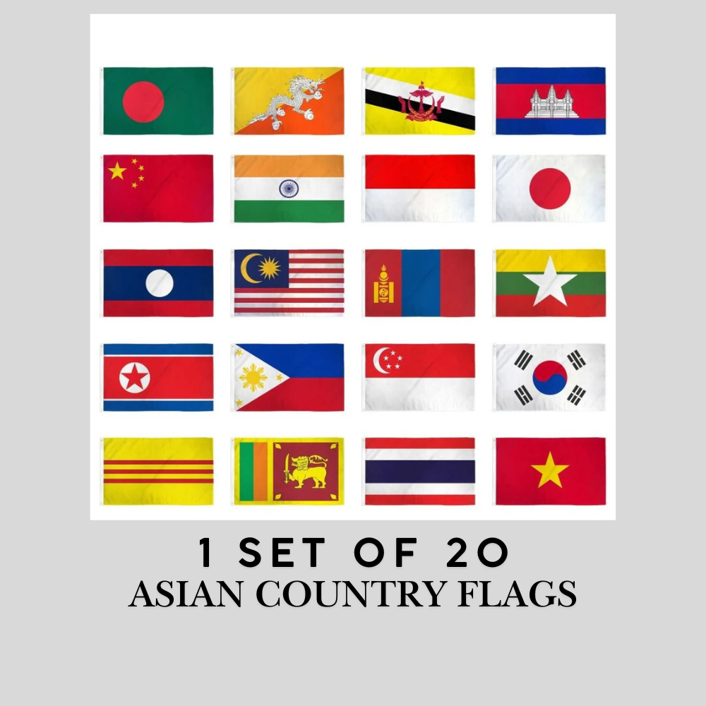 Asian Countries Flags And Their Names
