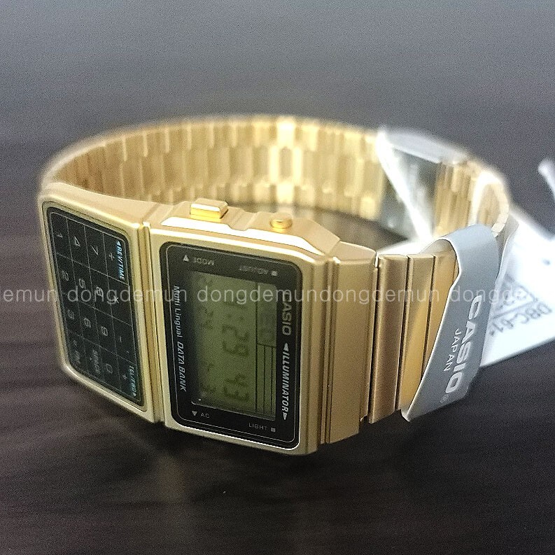 DBC-611G-1DF Unisex Gold Databank Watch Stainless Steel Calculator ...