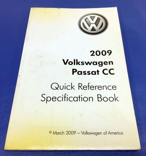 2009 Volkswagen Passat CC Quick Reference Specification Book | eBay