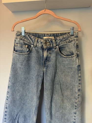 Levi Mid Wash Super low Rise Wide Leg Jeans W27 Size Small | eBay