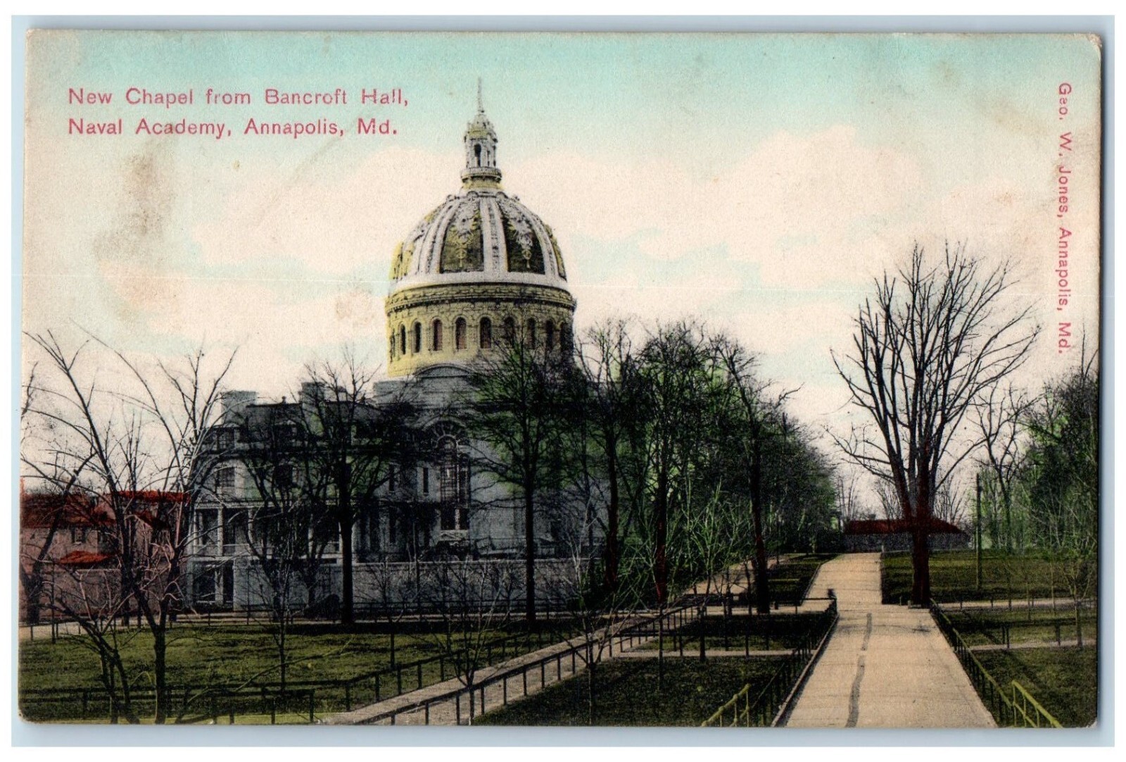 c1910 New Chapel Bancroft Hall Naval Academy Annapolis Maryland Vintage ...