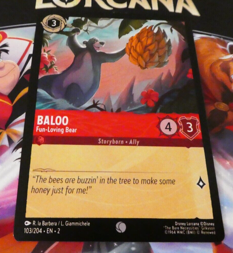 LORCANA TRADING CARD GAME TCG DISNEY CHAPTER 2 CARTE BALOO 103/204 EN ...