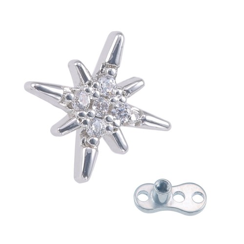 1PC Titanium Star Micro Dermal Anchor Piercing Top Body Jewelry | eBay