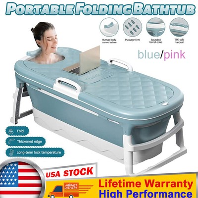 Portable Collapsible Bathtub Adult Folding Spa Bath Soak Tub Barrel ...