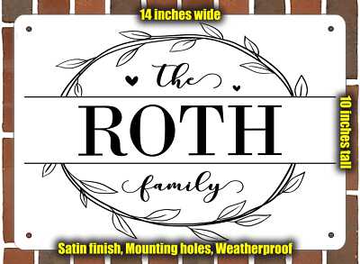Roth Family Decorative Metal Door or Wall Plaque (Style 1) | eBay