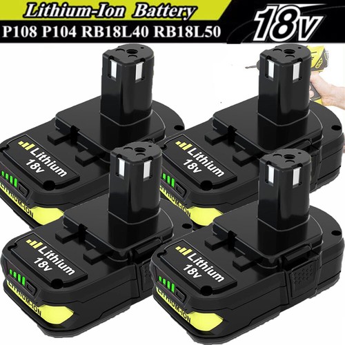1/4X 18V For Ryobi P108 Lithium Battery P104 P105 P102 P103 P107 P122 ...