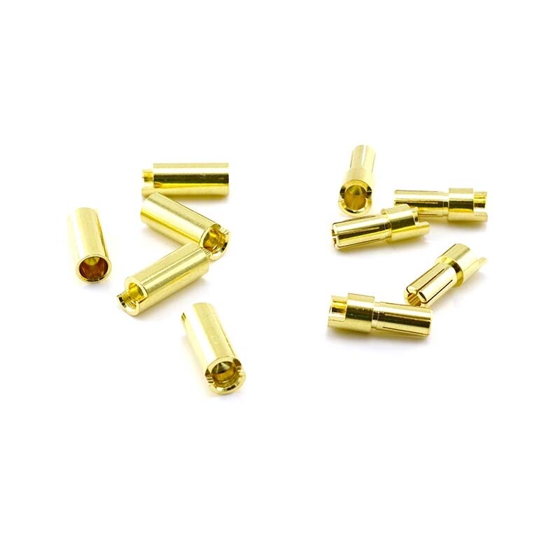 HobbyStar 5.5mm Bullet Plugs, 5 Sets M FM Gold Plated, Male Female X5 ...