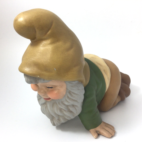 Vintage Ceramic Playful Crawling on his Knees Gnome Figurine ...
