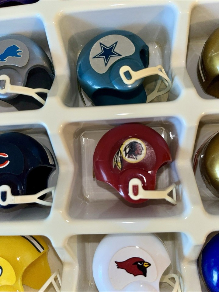 Collectible Set of 28 NFL Mini Football Helmets 2" Size in Original ...