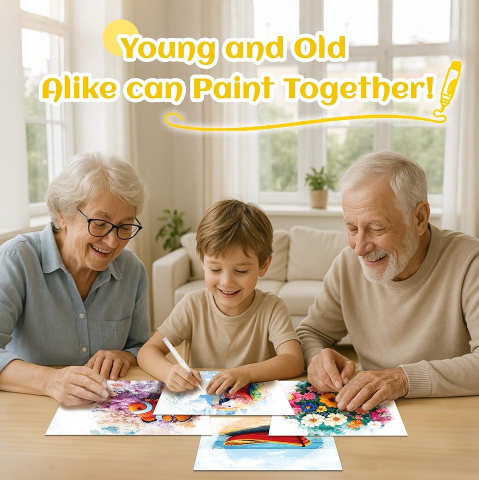 12 Pack Reusable Water Doodle Coloring Set for Seniors Dementia ...