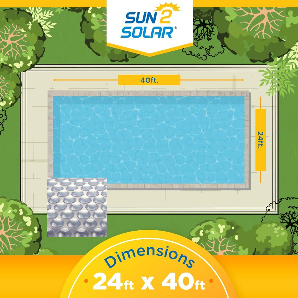 Sun2Solar 1200 Series Rectangle Clear Swimming Pool Solar Cover ...
