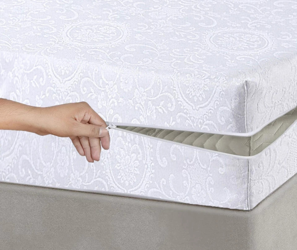 Zipped Mattress Protector Anti Bed Bug Total Encasement Cover Double ...