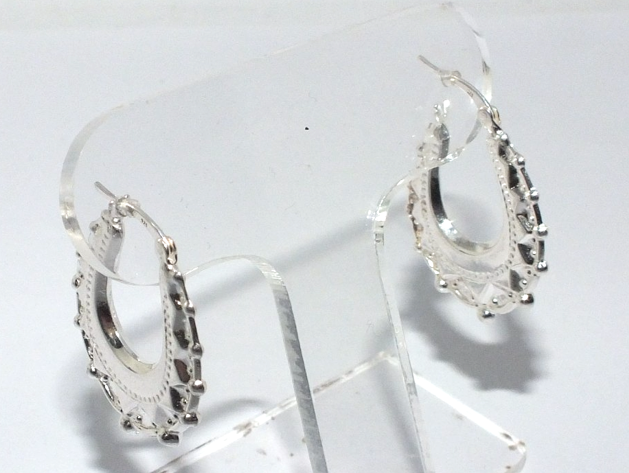 Ladies women's sterling silver gypsy creole hoop earrings | eBay