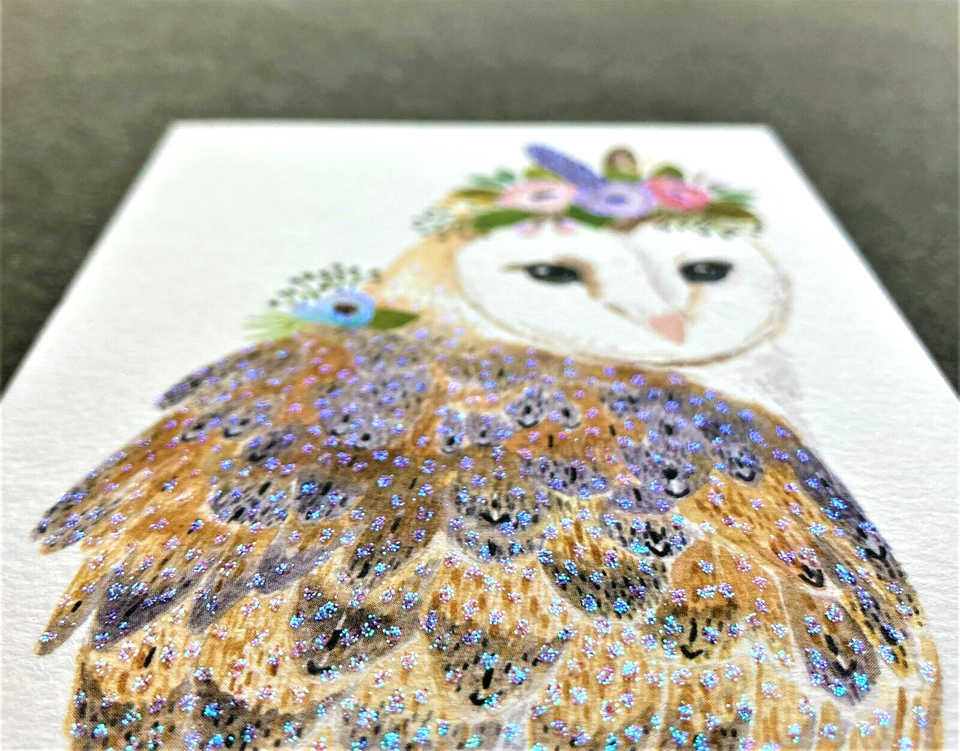 5 Papyrus SMALL Owl Note Cards Blank Hummingbird Seal Flower Crown ...