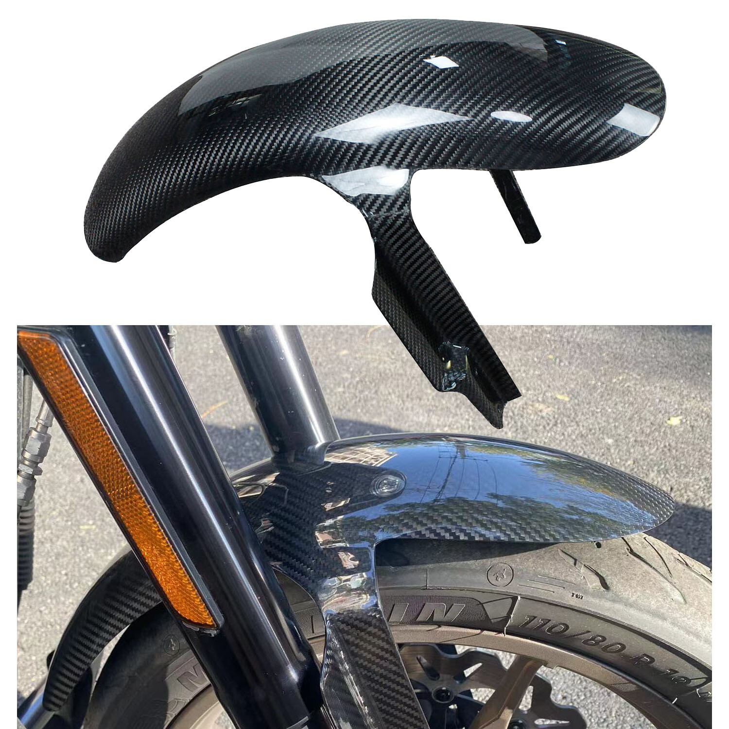Carbon Fiber Front Fender for Harley Softail Low Rider S/ST FXRST FXLRS ...