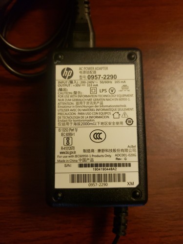 0957-2398 0957-2290 Adapter Charger Power Cord HP Printer Deskjet 3050 ...