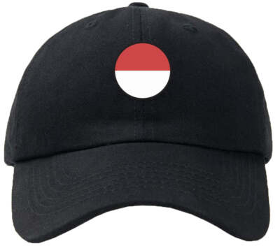 Monaco Flag Circle Black Baseball Cap Personalization Available | eBay