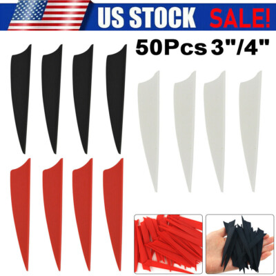 50Pcs 3" 4inch Archery Arrow Vanes TPU Fletches Feather Shield ...