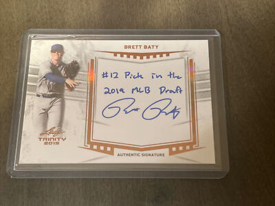 2019 Leaf Trinity - Autograph Inscriptions #A-BB2 Brett Baty (AU, RC ...