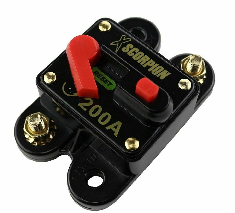 Xscorpion 200 AMP 12 Volt Circuit Breaker Fuse Holder Car Audio Stereo ...