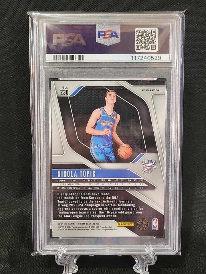 POP 4 GEM MINT PSA 10 2024 PANINI PRIZM SILVER ICE NIKOLA TOPIC ROOKIE ...