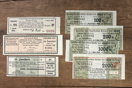 7 Different Anleihe Germany Bond Coupon/notes | eBay