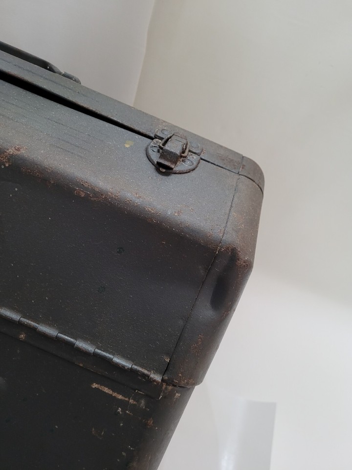 Military Carry Tool Box Metal Cantilever Vintage Heavy Duty 22×10x13 ...