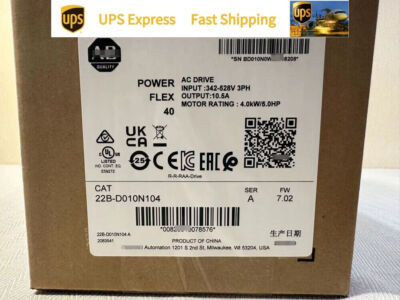 Free Tax 22B-D010N104 SER A AB Powerflex 40 AC Drive 5HP Surplus SEALED ...