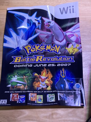 Pokemon Battle Revolution 2007 Nintendo Wii Promo Poster Insert 12x16 ...