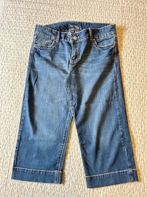 Common Genes Jeans Womens 12 Capri Blue Denim Pants Medium Wash Stretch ...
