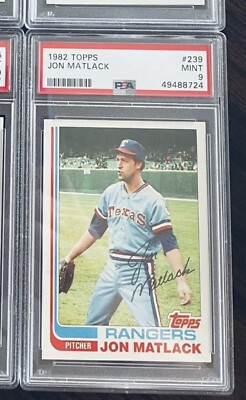 Jon Matlack 1982 Topps Texas Rangers Baseball Card #239 CENTERED PSA 9 ...