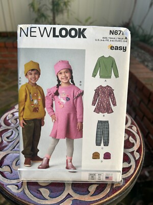 New Look Children's Top, Dress & Pants Pattern 6715 Uncut Sizes 3-8 | eBay