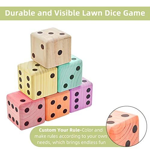 DICE GAME SET Giant Wooden Yard Lawn Outdoor Games 3.5'' APUDARMIS | eBay