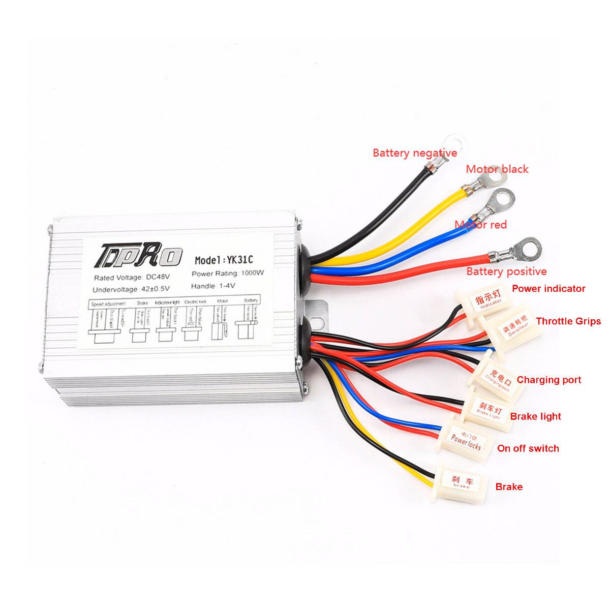 48V 1000W Brush Motor Kit Controller Electric Tricycle Razor MX500 ...