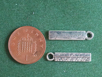 10 Ruler Charms - antique silver - Maths Measuring School Graduation | eBay
