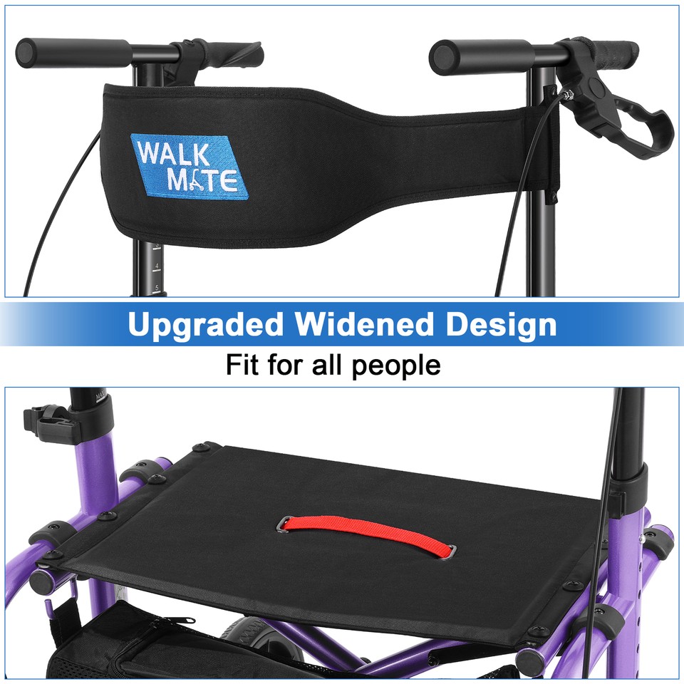 WALK MATE Adjustable 2 in 1 Medical Rollator Walker Folding Transport Chair USA | eBay