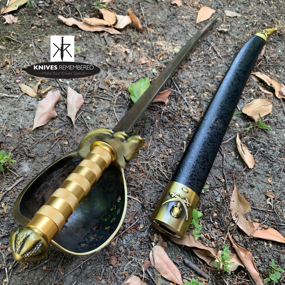 Pirate of Caribbean Mermaid Cutlass Sword with Basket Guard - Custom ...