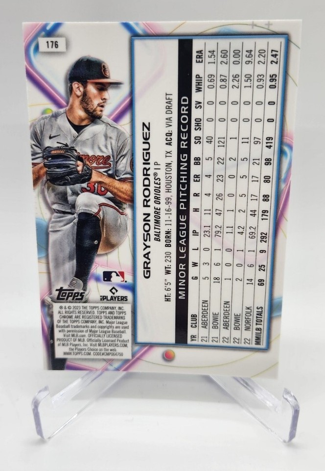 2023 Topps Chrome Cosmic Grayson Rodriguez Rookie Card #176 Baltimore ...