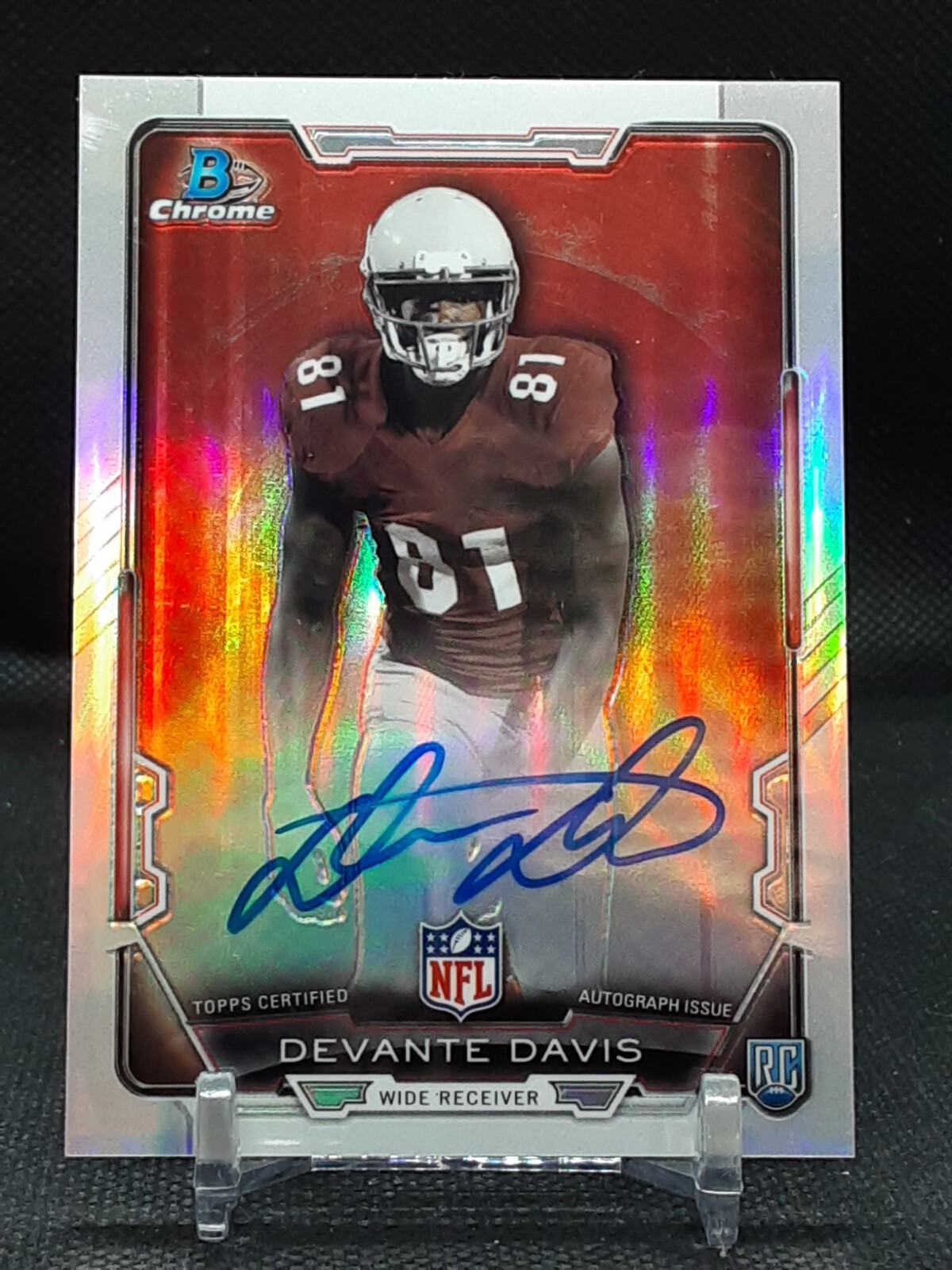 DEVANTE DAVIS 2014 BOWMAN CHROME REFRACTOR AUTO ROOKIE EAGLES UNLV ...